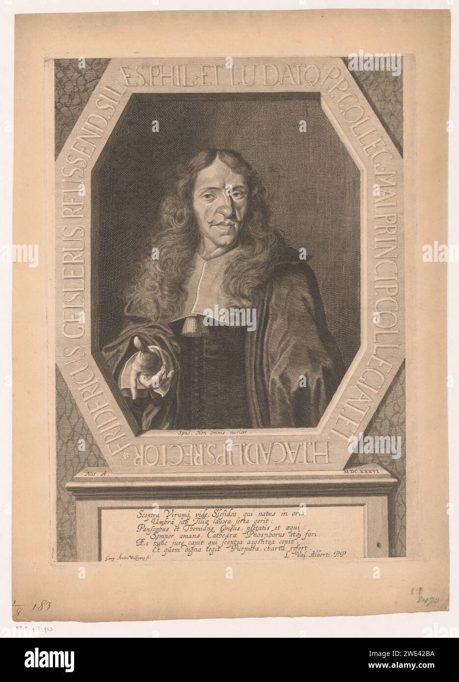 Portrait van Friedrich Geisler, Georg Andreas Wolfgang, 1666 - 1716 ...