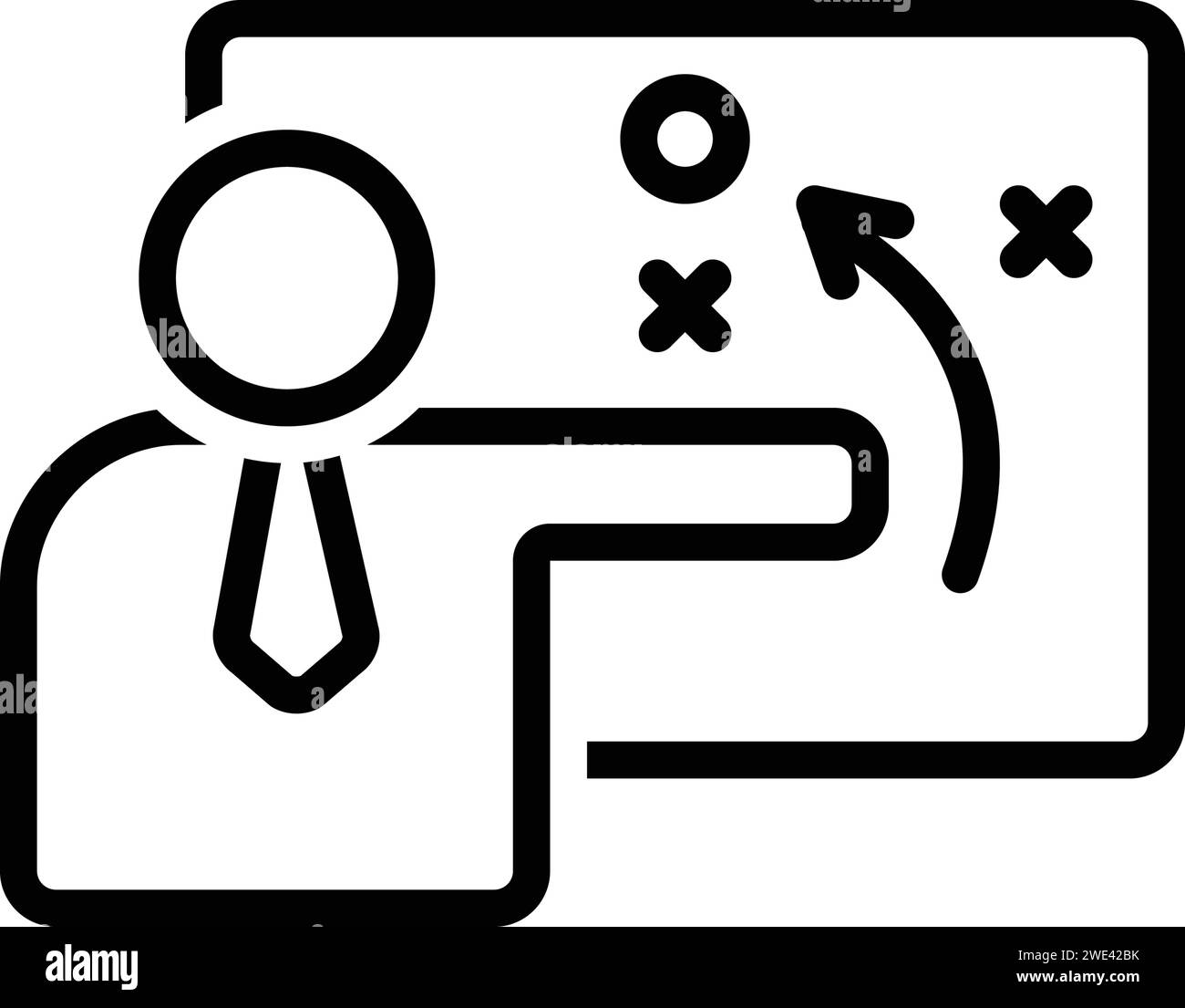Icon for person explaining strategy on aboard with a sketch,person ...