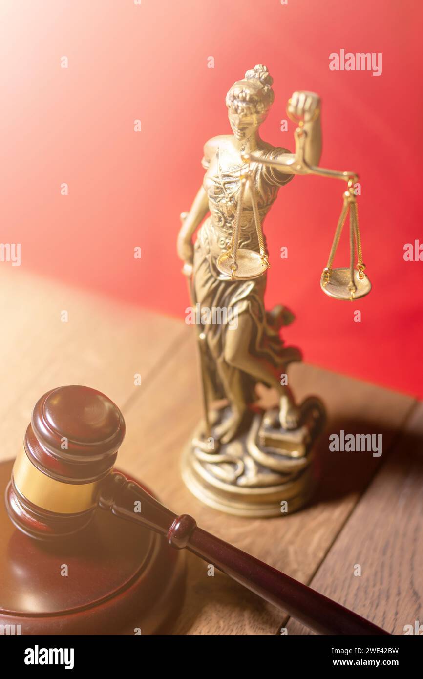 Judge gavel scales in courtroom hi-res stock photography and images - Alamy