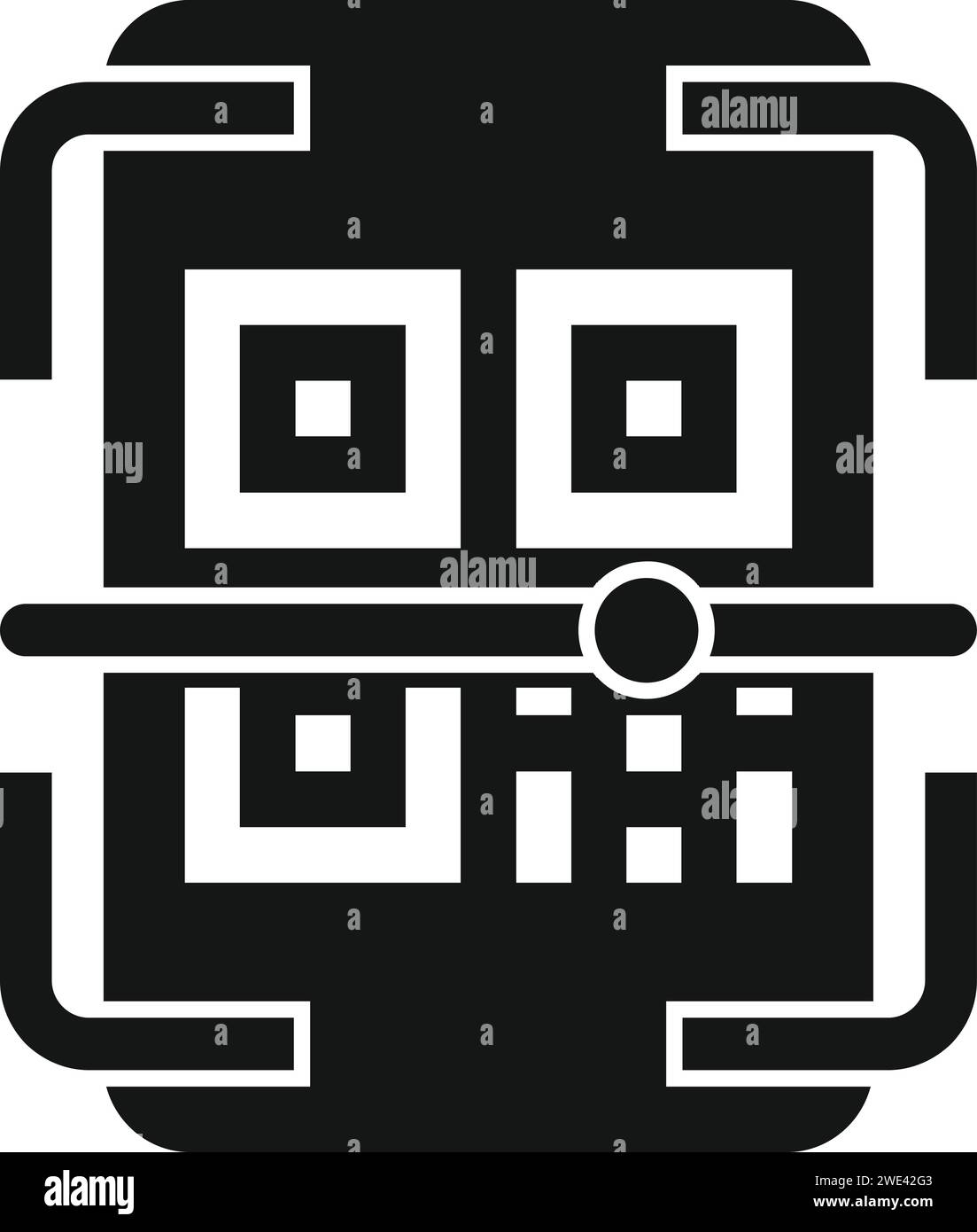 Line bar code icon simple vector. Label cell app. Scan receipt Stock ...