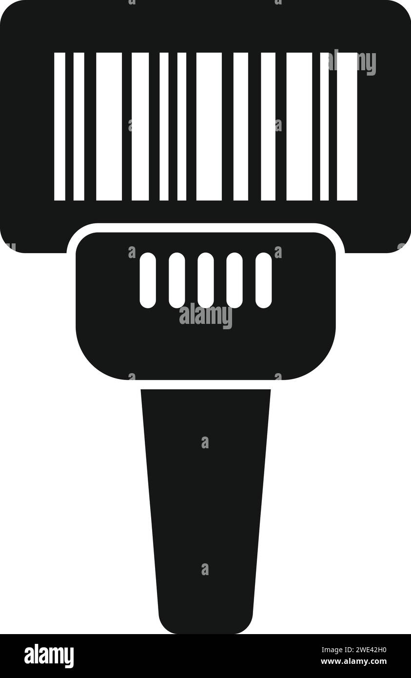 Smart bar code scanner icon simple vector. Quick response. Label cell ...
