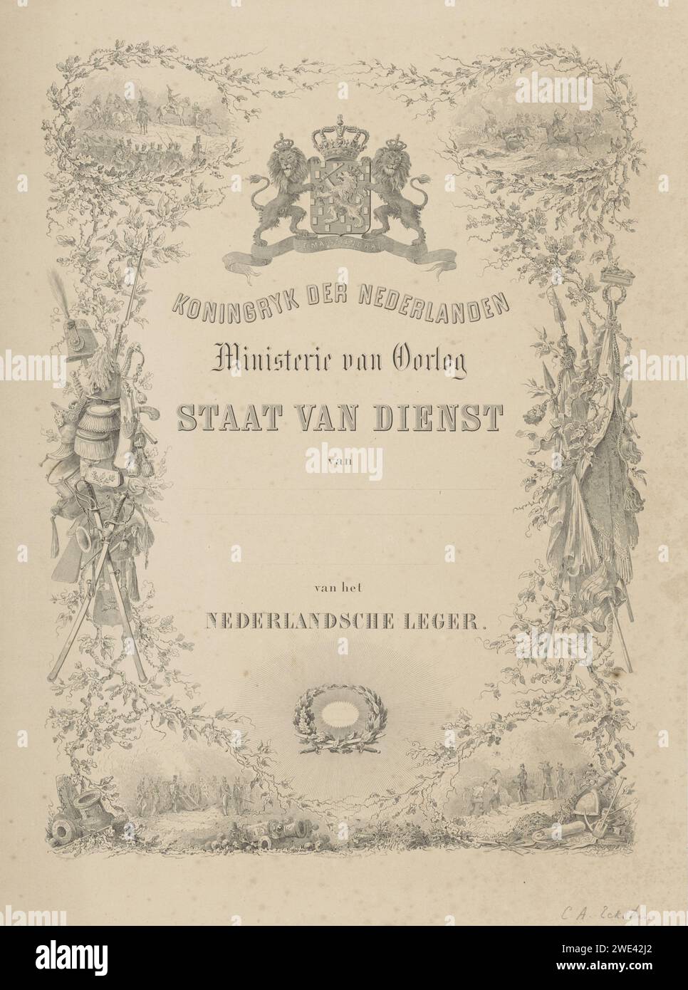 Official magazine to confirm a statement of service to the Dutch army ...