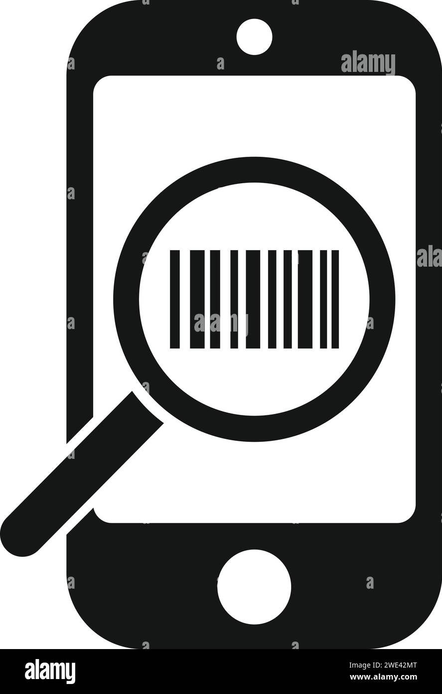 Cellular device quick icon simple vector. Scan smart bar. Space digital ...