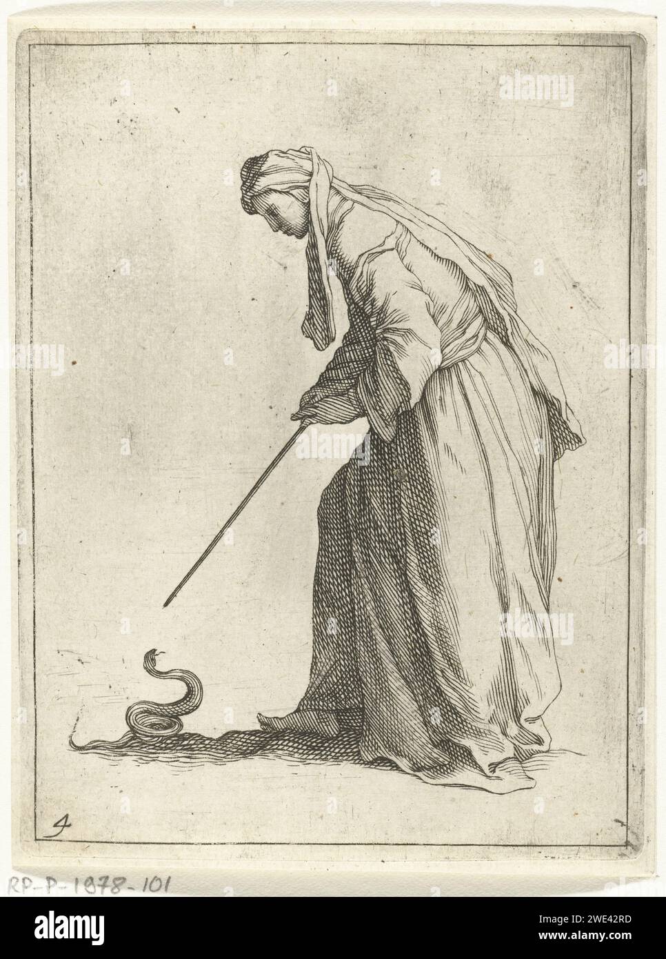 Woman with a snake, Frederick Bloemaert, After Abraham Bloemaert, After ...