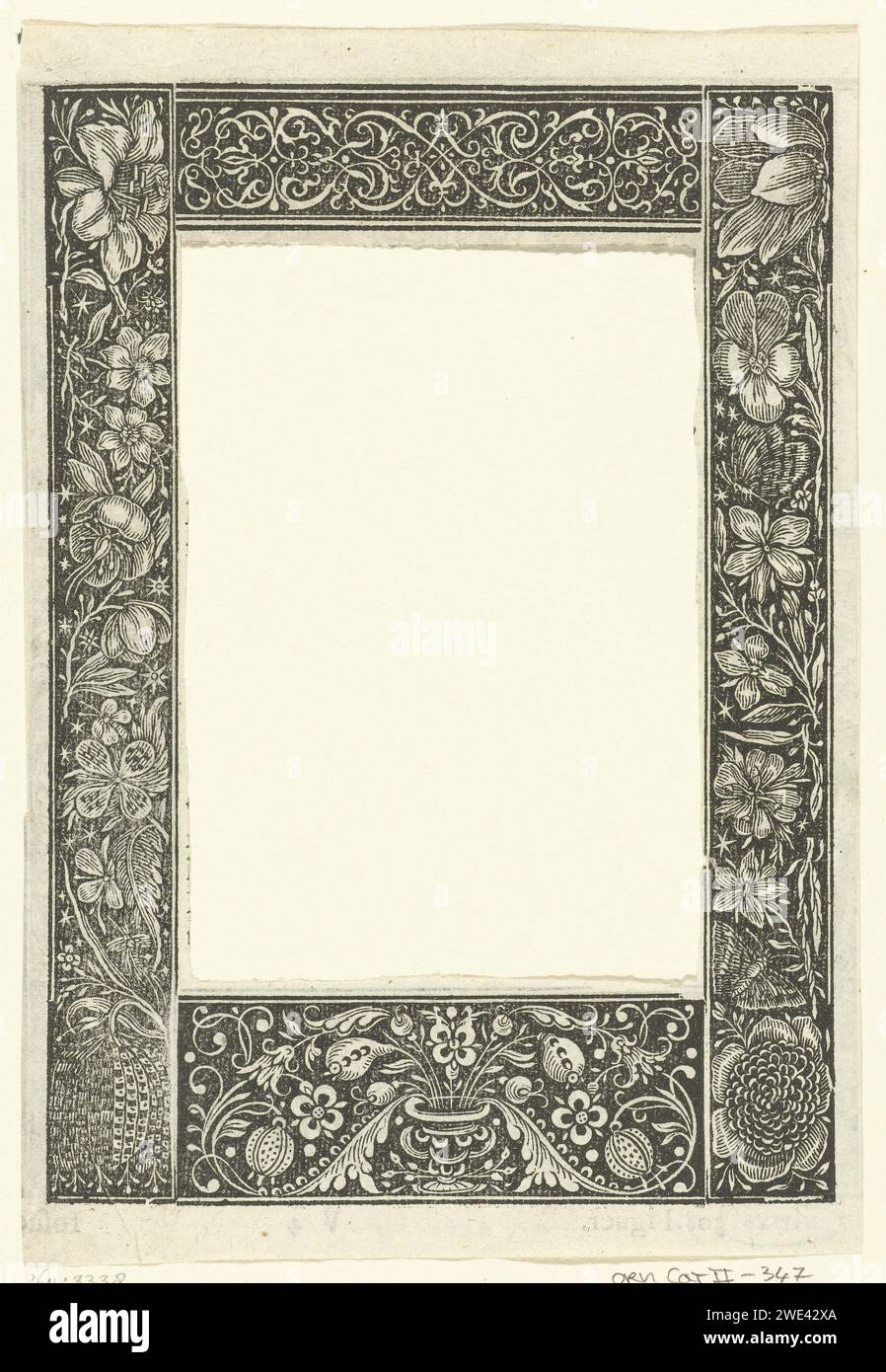 Frame consisting of two vertical panels and two Frisians, Anonymous ...