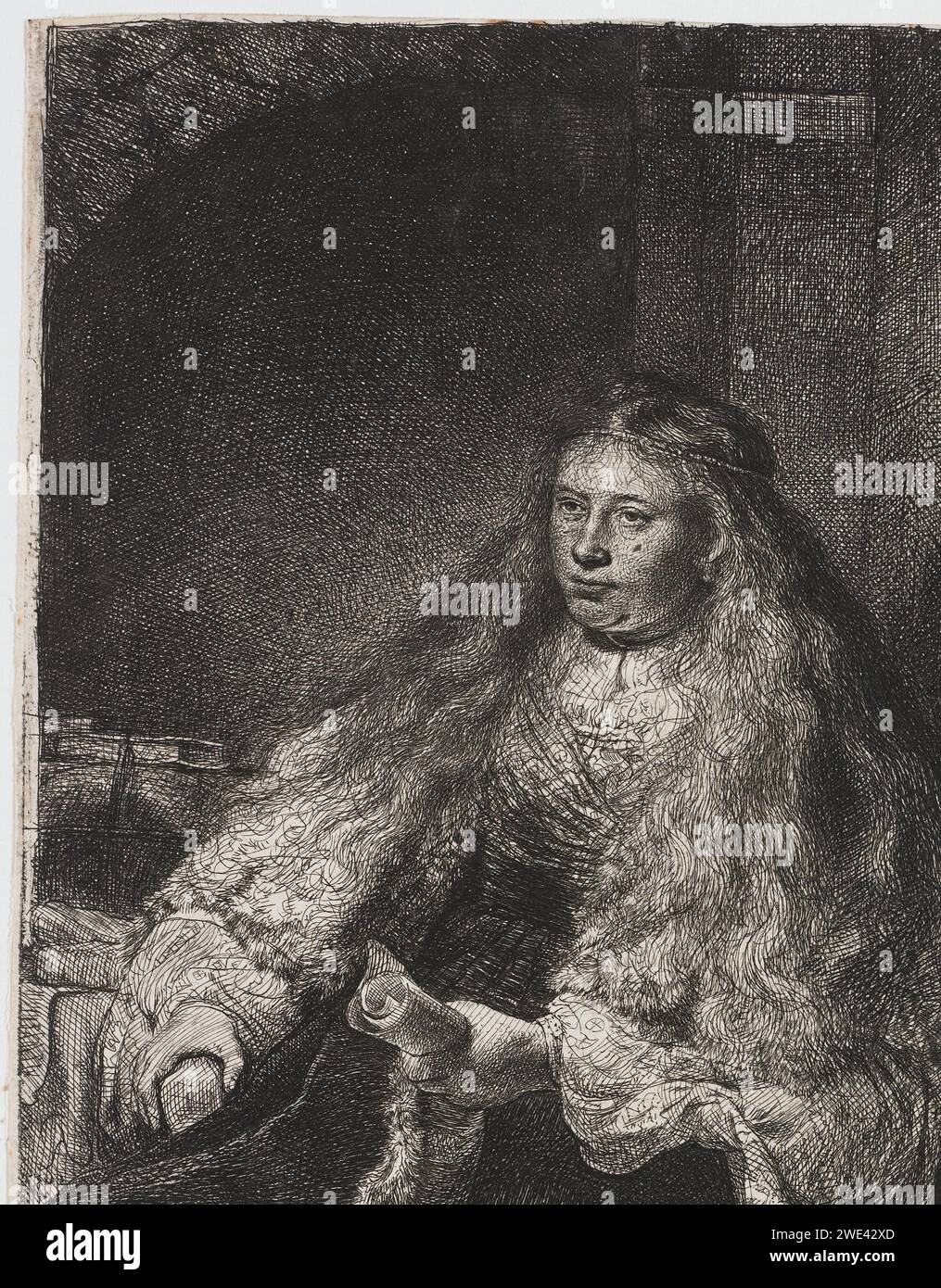 The Great Jewish Bride, Rembrandt van Rijn, 1635 print paper etching ...
