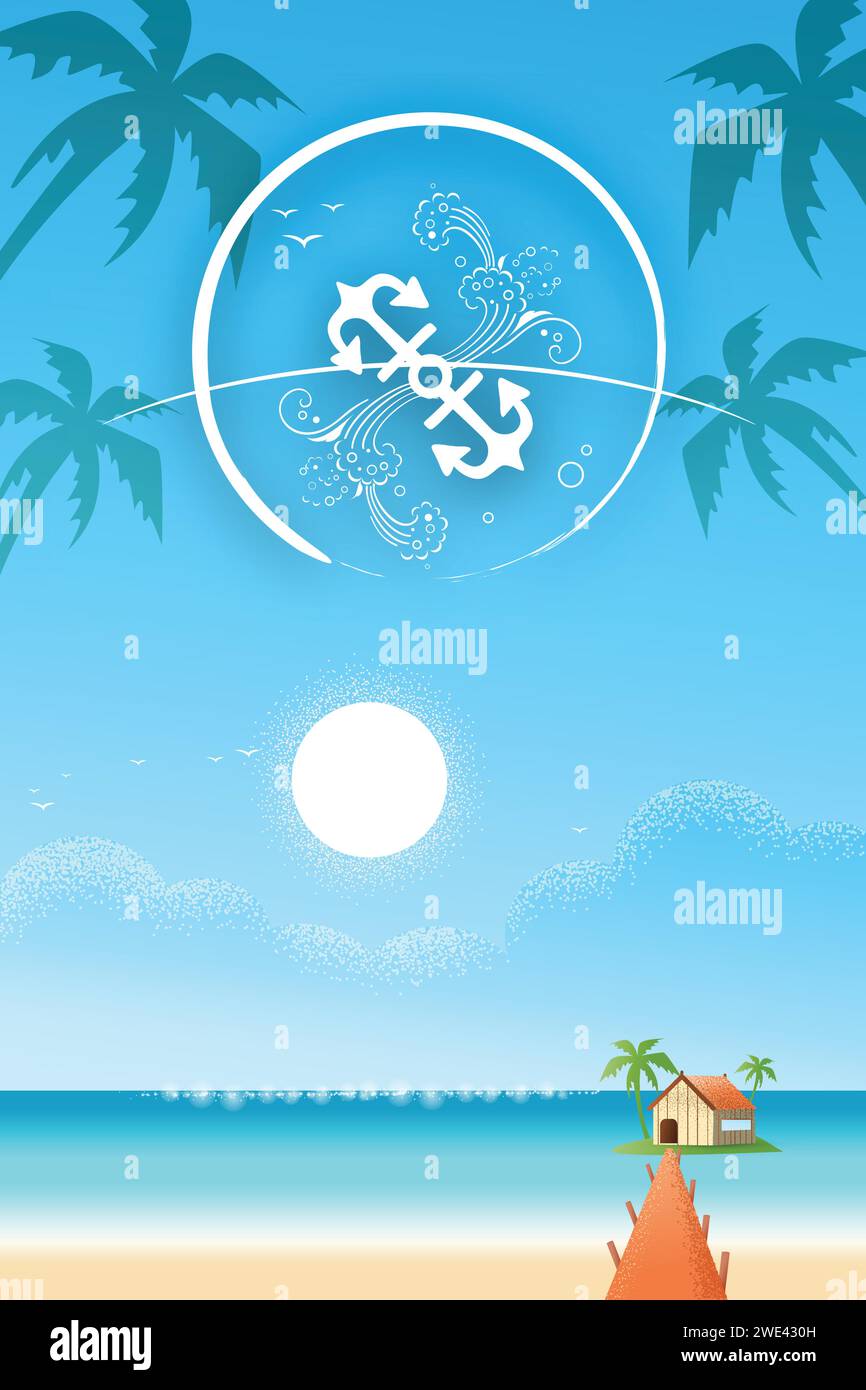 Beautiful view hotel palm Stock Vector Images - Alamy