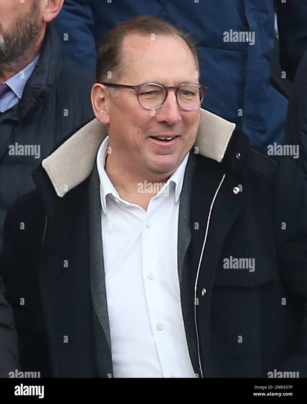 John Textor Co Owners of Crystal Palace & Mark Bright watch on from the ...