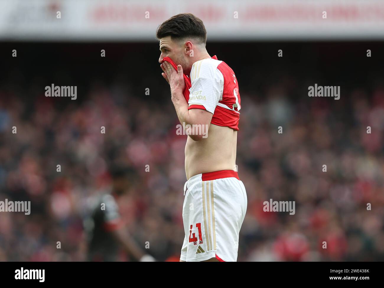 Declan Rice of Arsenal looks disappointed & dejected. - Arsenal v ...