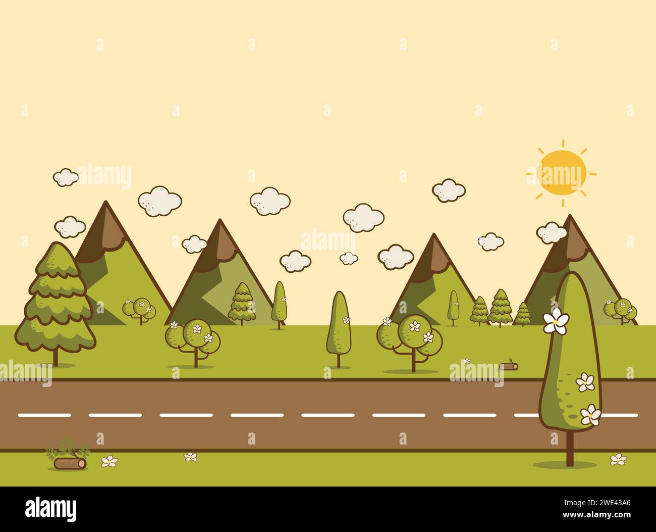 Sun in valley Stock Vector Images - Alamy