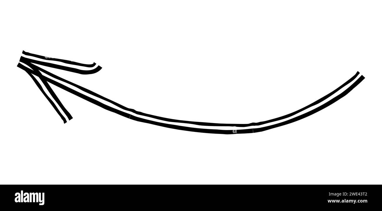 Hand drawn simple arrow drawn with wax crayon, chalk or charcoal ...