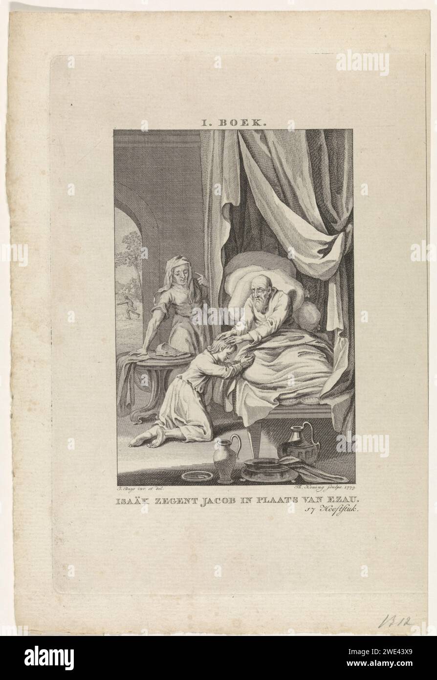 Jakob receives the blessing of Isaac, Theodoor Koning, After Jacobus ...