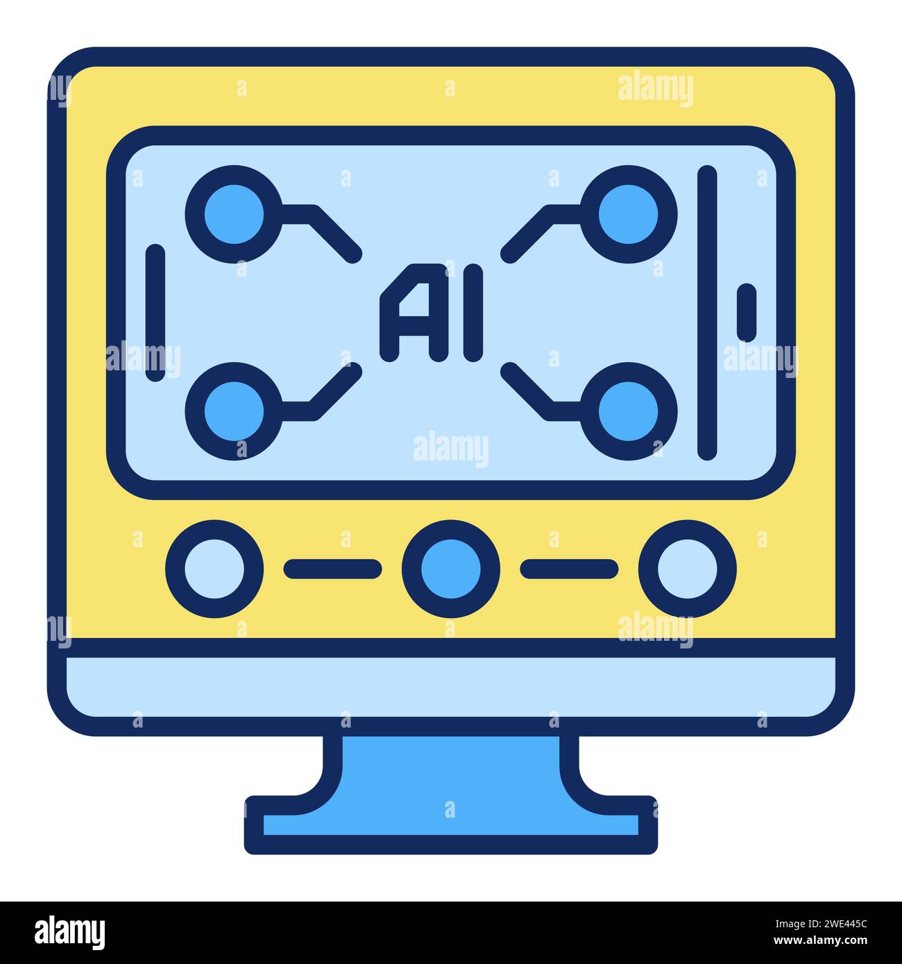 Computer Display with AI Smartphone vector Artificial Intelligence ...