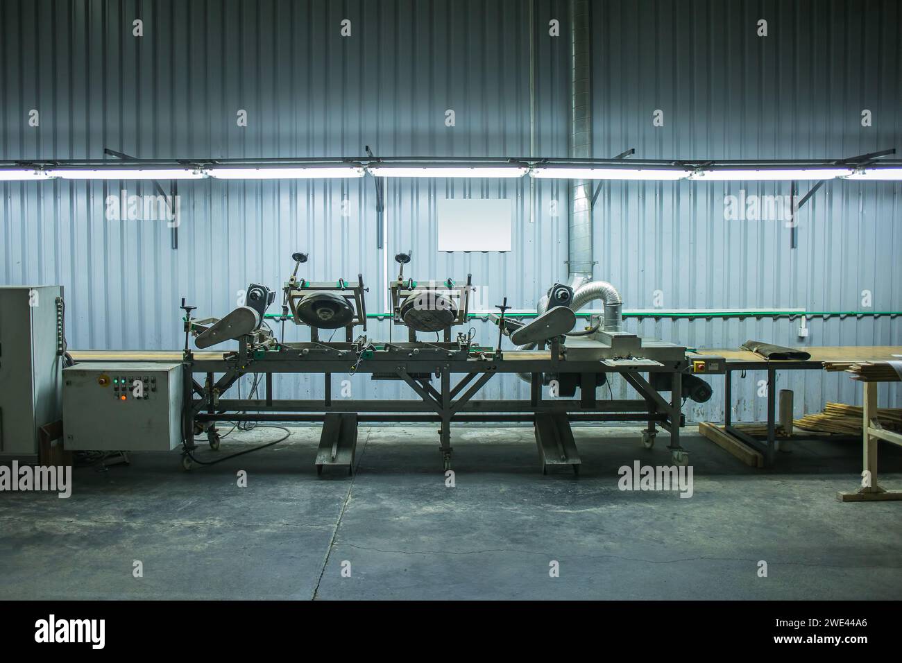 Wood material production automated industrial hi-res stock photography ...