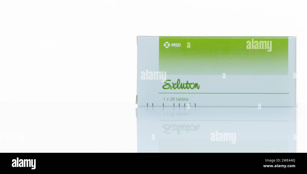 CHONBURI, THAILAND-JANUARY 30, 2023: Exluton contraceptive pill ...