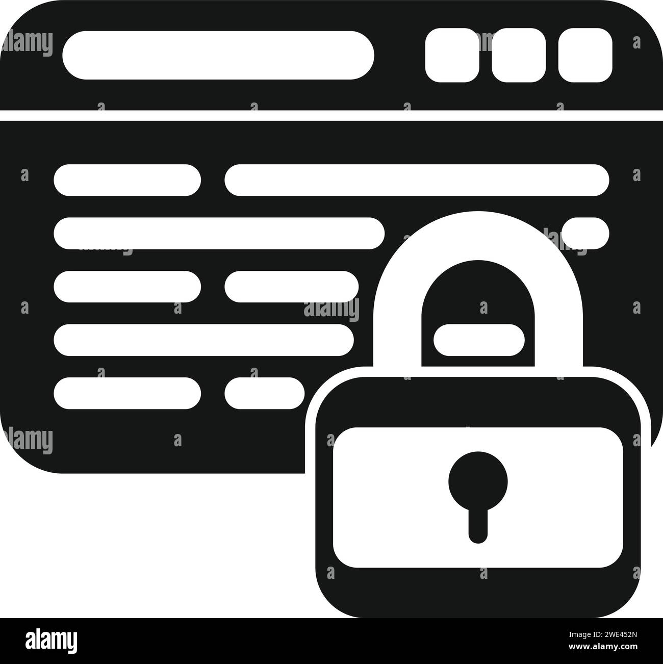 Access process icon simple vector. Fire laptop private. Standard data ...