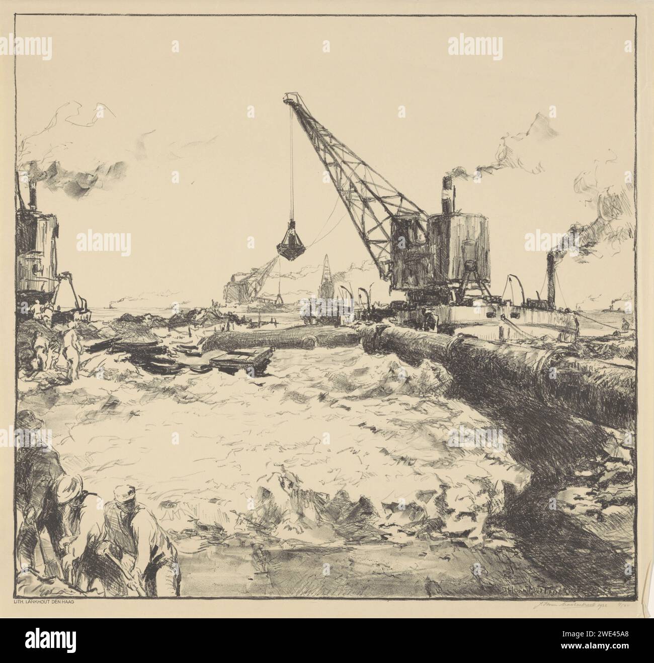 Zuiderzeewerk, Johan Hendrik van Mastenbroek, 1932 print The Hague ...