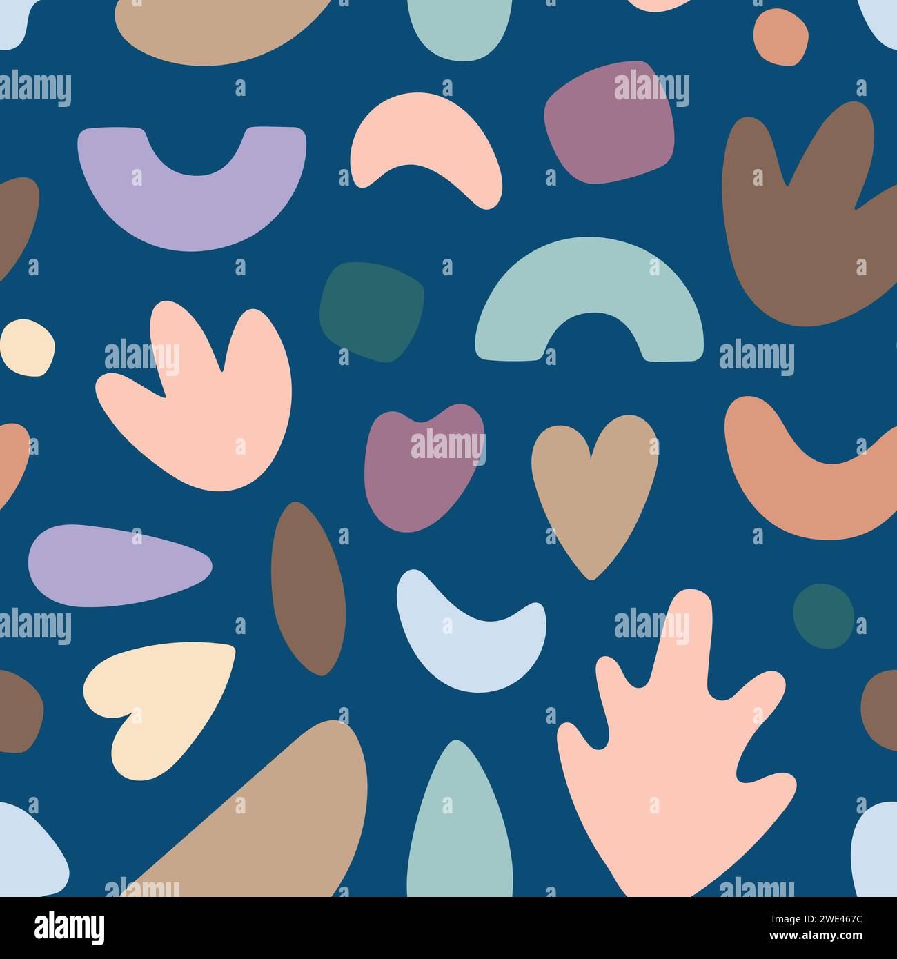 Abstract geometric shapes seamless patterns. Vector Hand drawn various ...