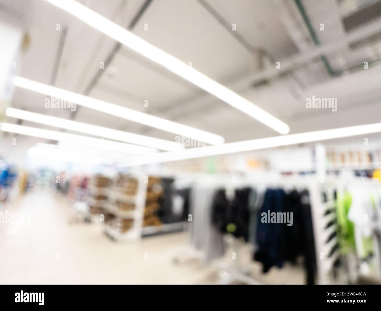 Abstract blurred background of modern luxury department store hall or ...