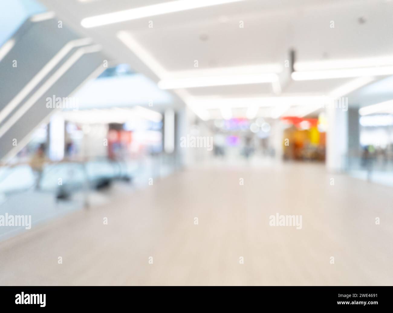 Abstract blurred background of modern luxury department store hall or ...