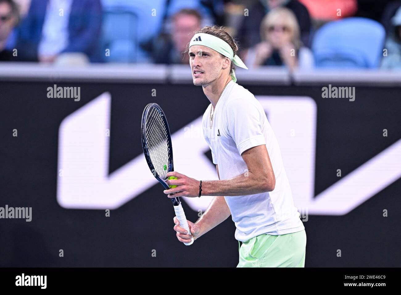 Sascha Alexander Zverev of Germany during the Australian Open 2024, Grand Slam tennis tournament ...
