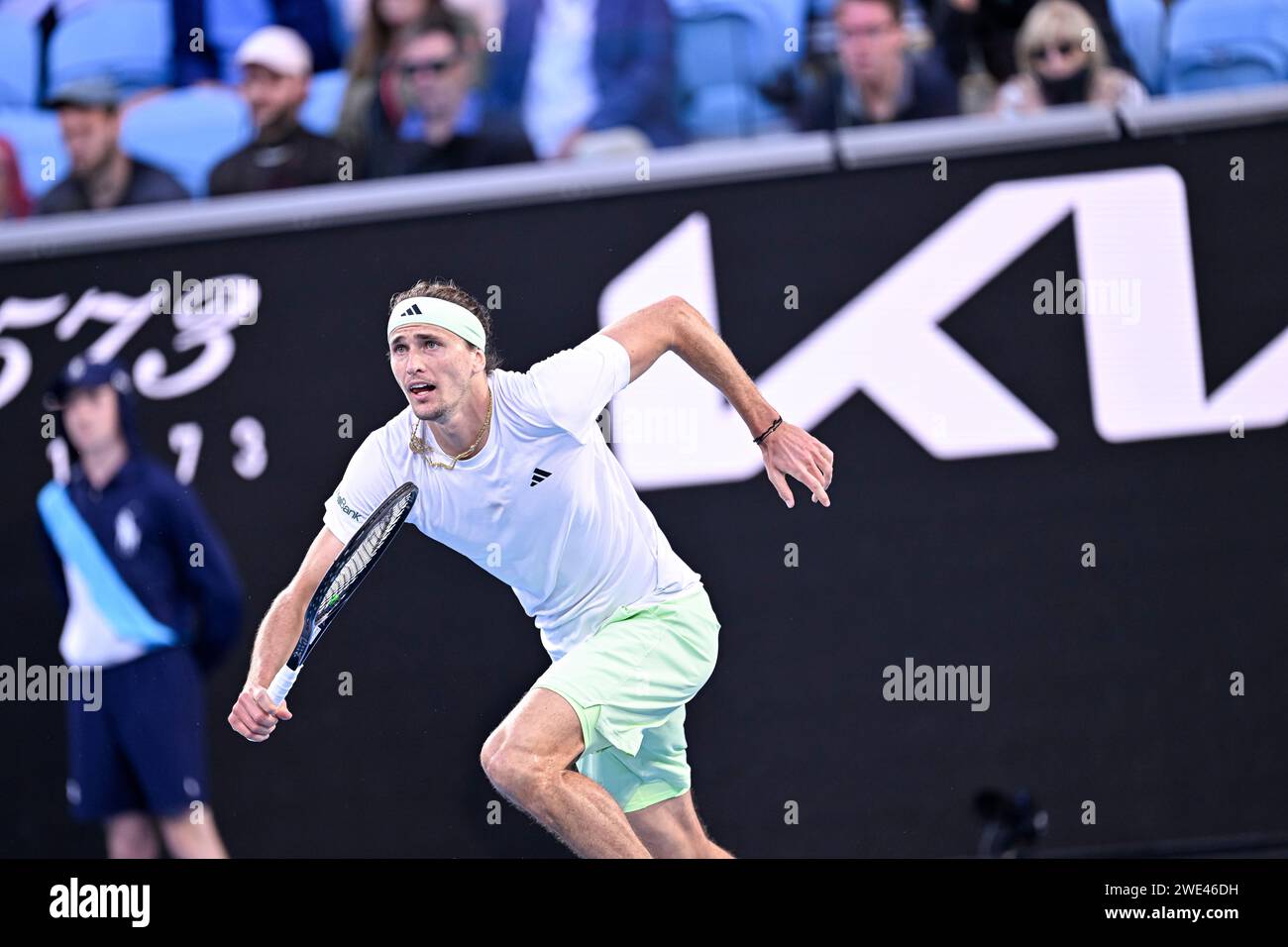 Sascha Alexander Zverev of Germany during the Australian Open 2024, Grand Slam tennis tournament ...