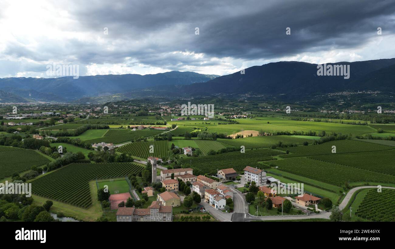 A majestic landscape of a mountain range with a dark and empty ...