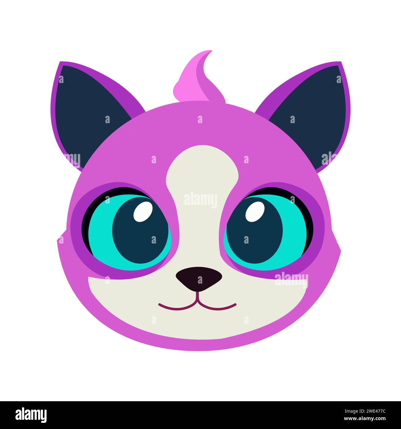 Cute Cat Head Cartoon Vector Illustration. Cat face avatar illustration ...