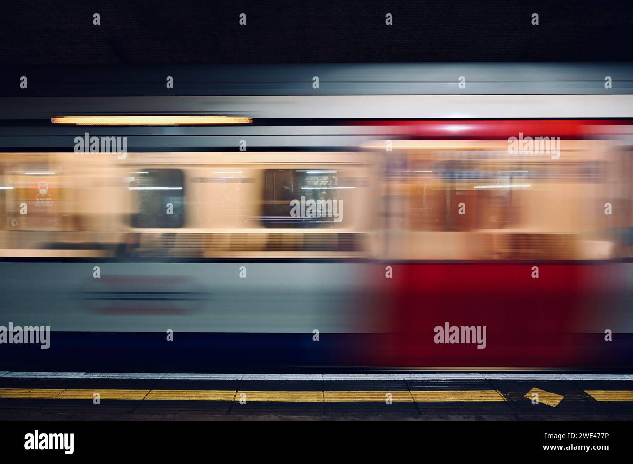Moving Tube Train Stock Photo - Alamy