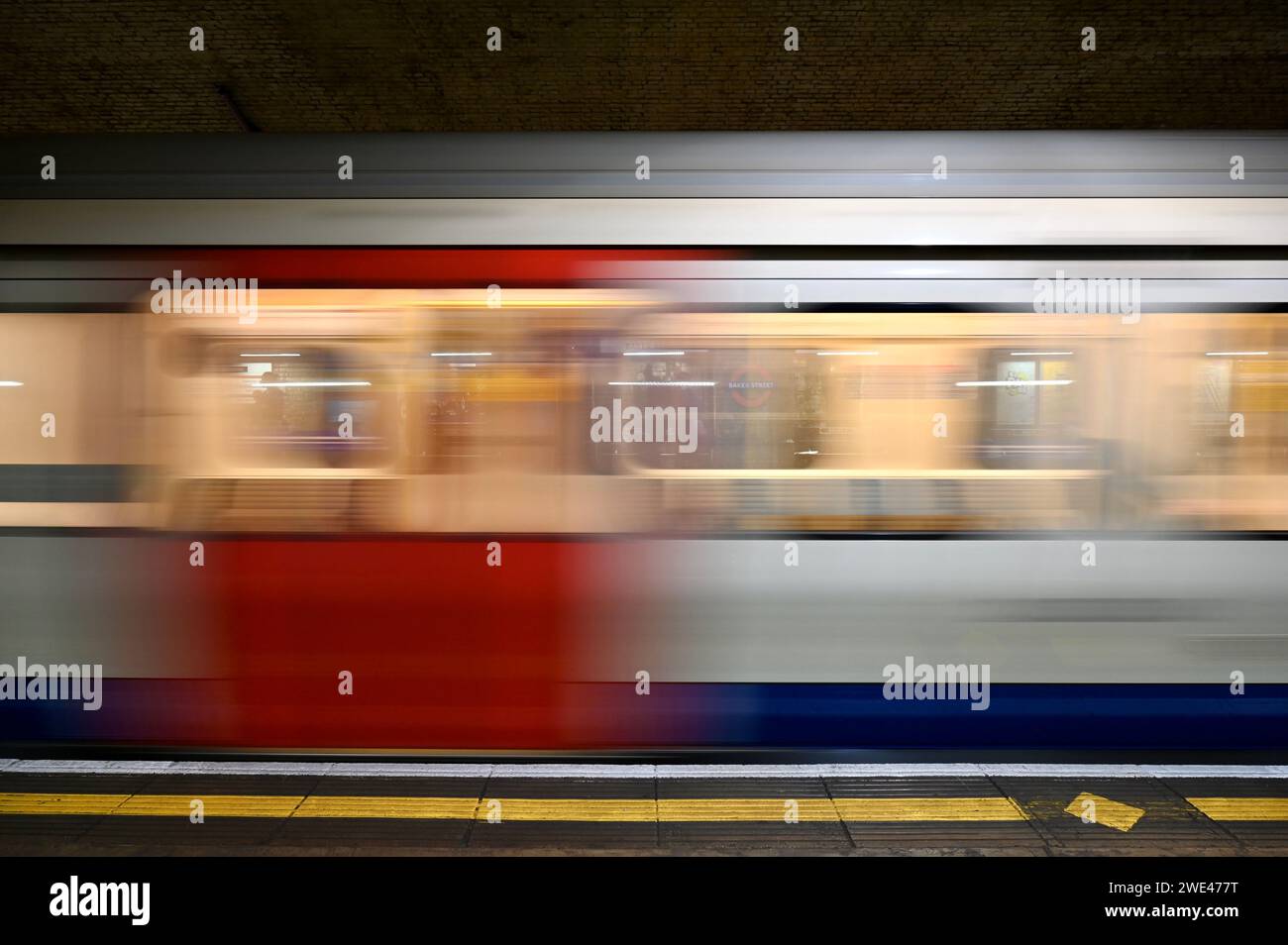 Moving Tube Train Stock Photo - Alamy