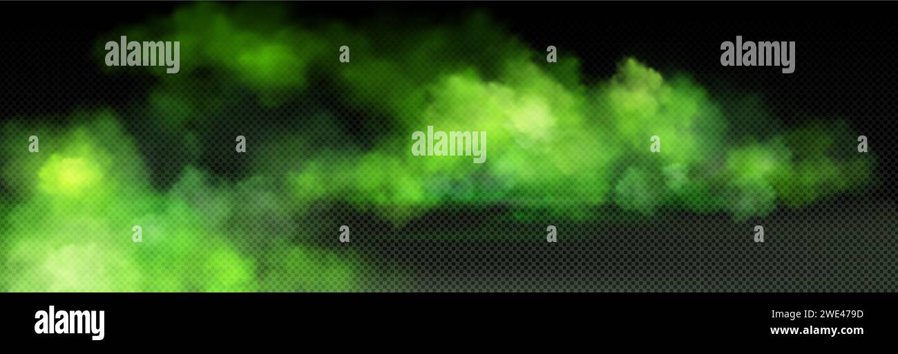 Green toxic smoke cloud with overlay effect on transparent background ...
