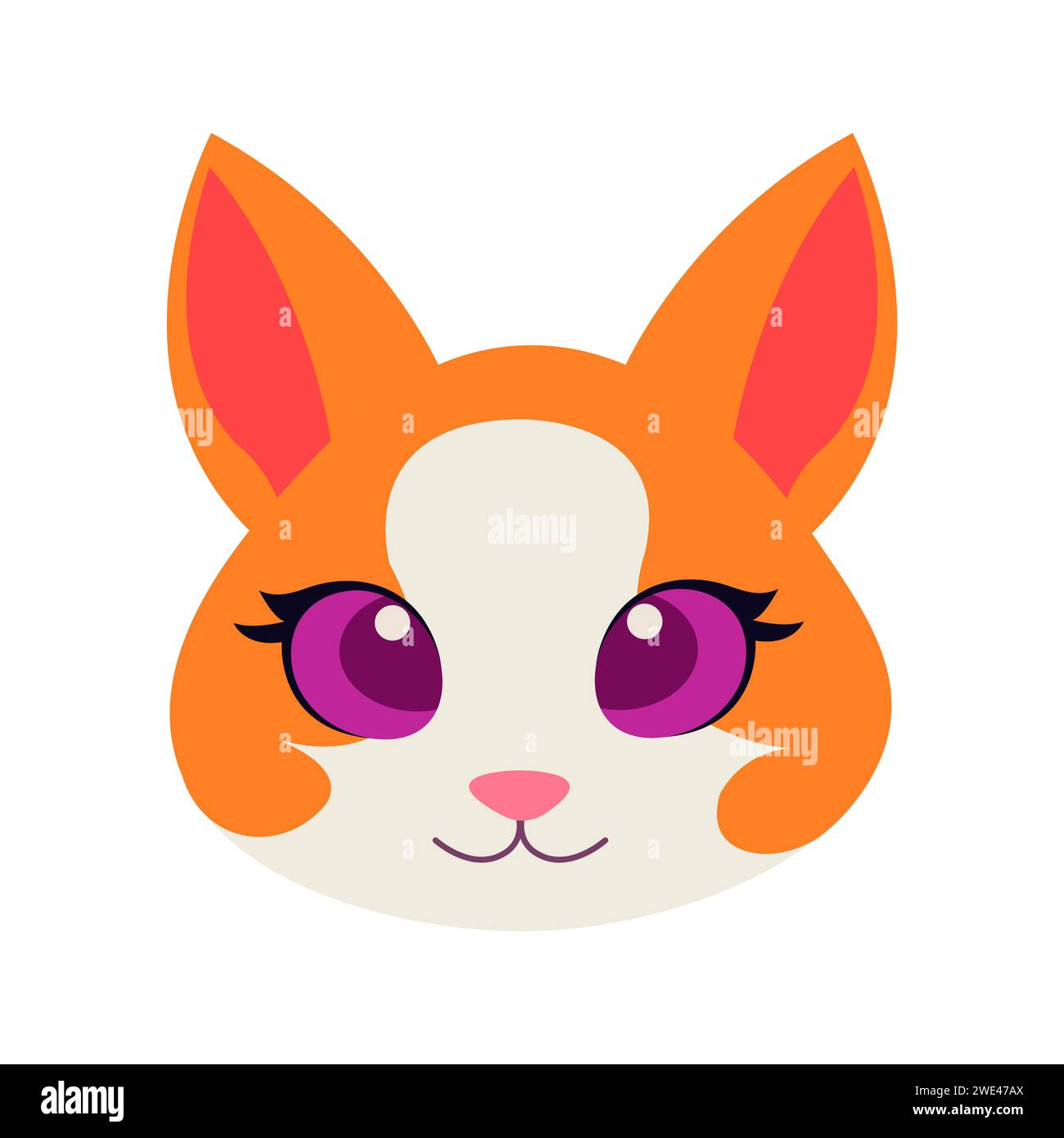 Cute Cat Head Cartoon Vector Illustration. Cat face avatar illustration ...