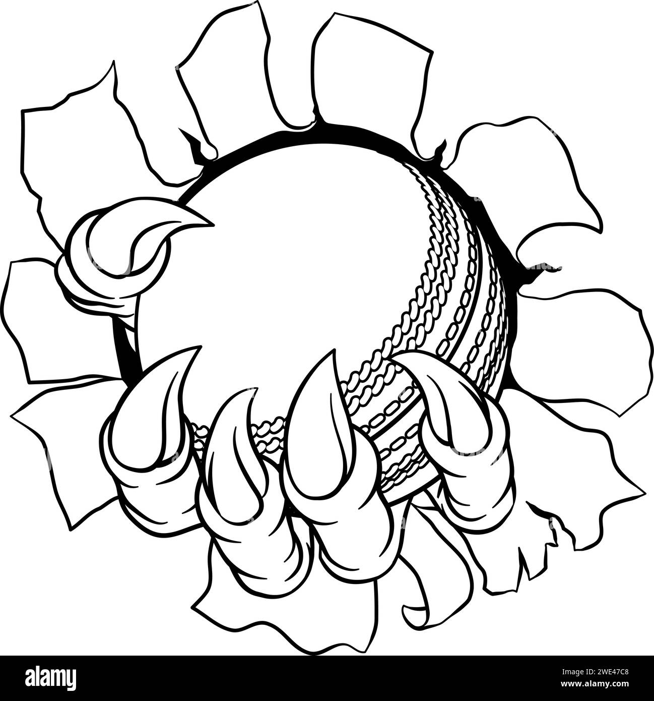 Cricket Ball Claw Cartoon Monster Animal Hand Stock Vector Image & Art ...