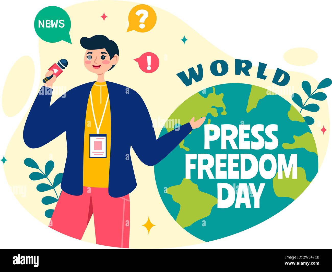 World Press Freedom Day Vector Illustration on May 3 with News ...