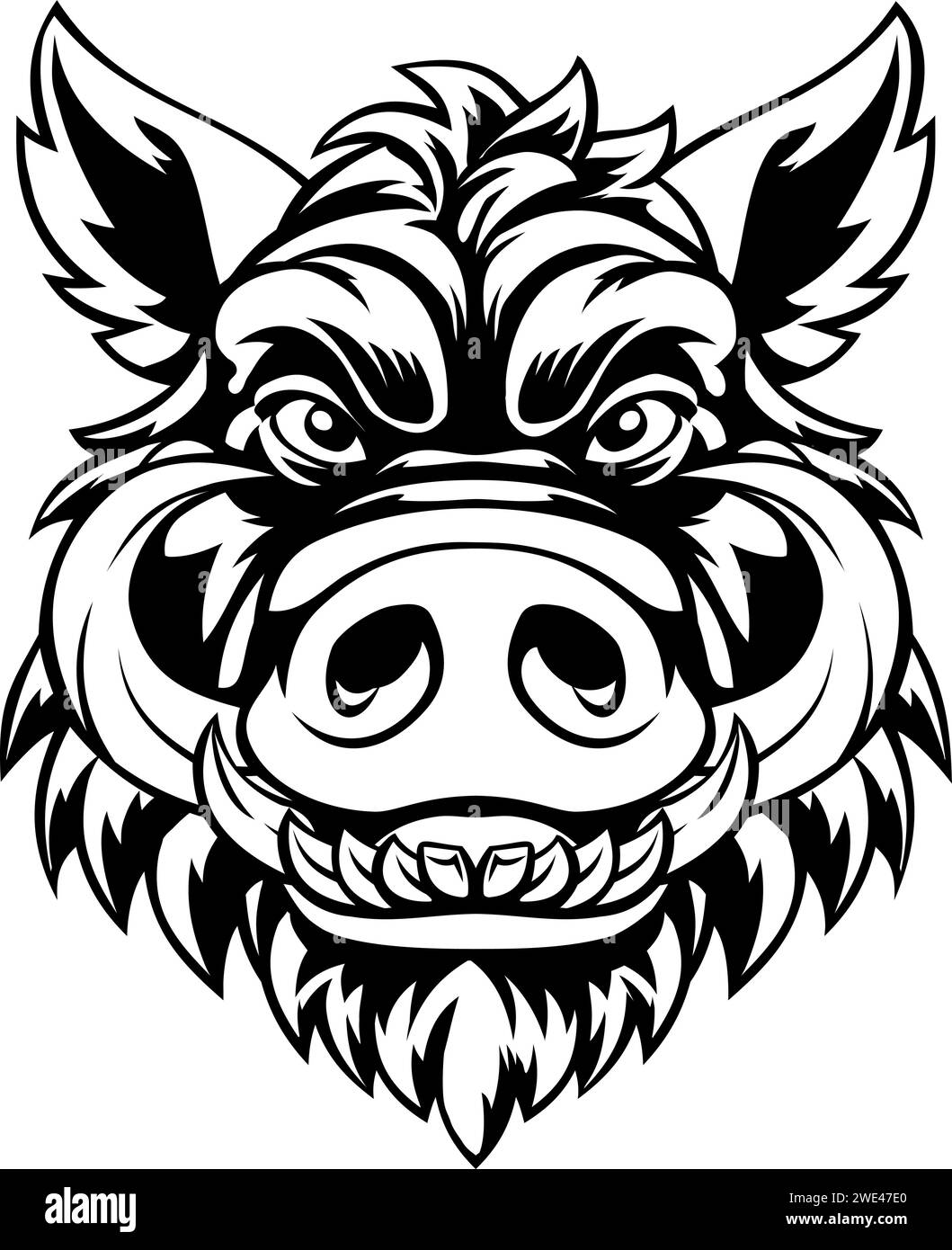 Wild pig illustration Black and White Stock Photos & Images - Alamy