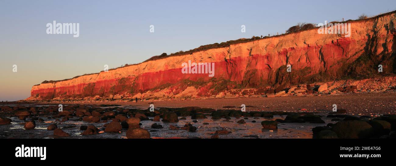 The Brownstone and Chalk Cliffs; Hunstanton town; North Norfolk Coast ...