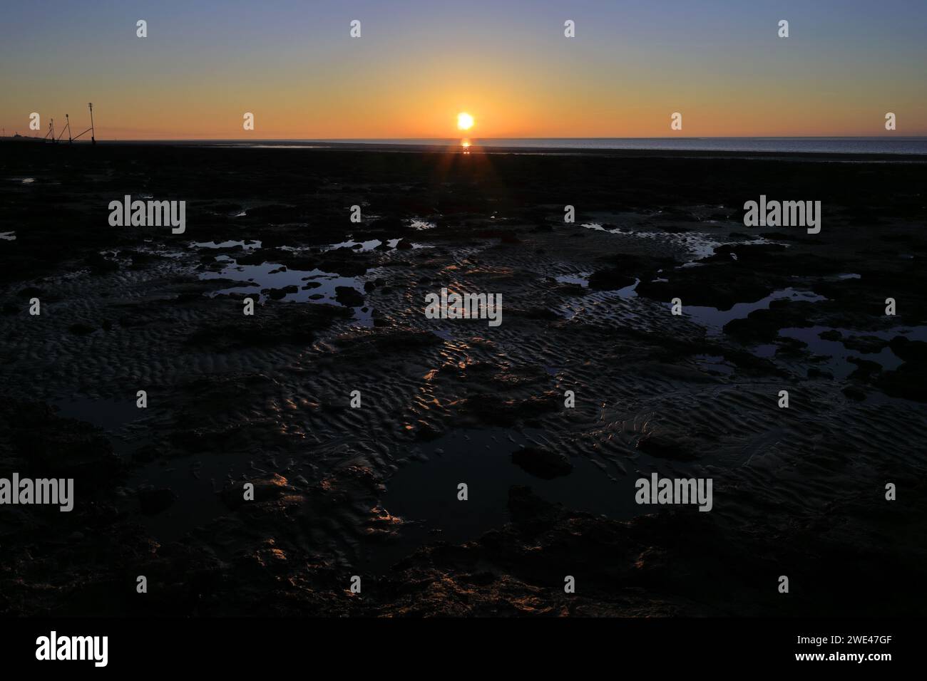 The Brownstone and Chalk Cliffs; Hunstanton town; North Norfolk Coast ...