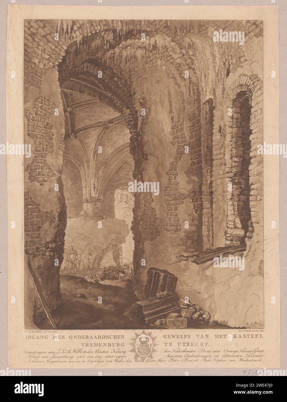 View of the underground vault of Vredenburg Castle in Utrecht ...