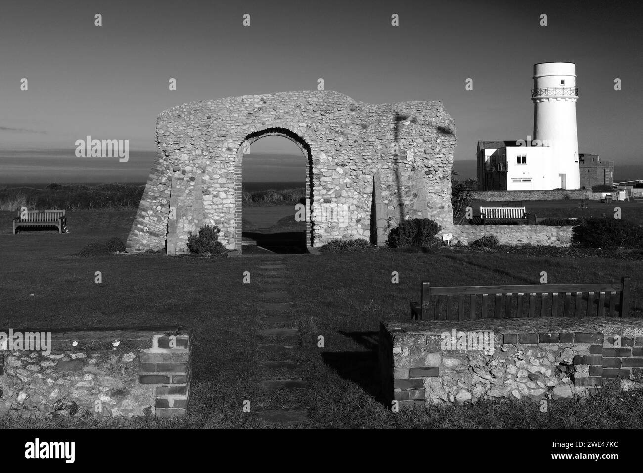 The ruins of St Edmund's Chapel, Hunstanton town, North Norfolk coast ...