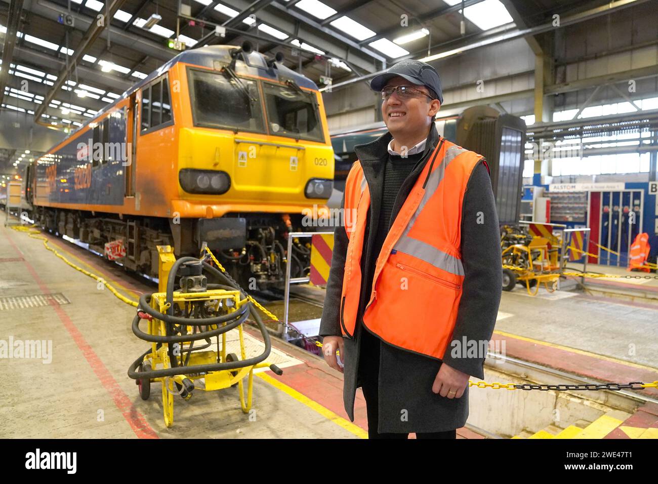 Scottish Labour leader Anas Sarwar during a visit to Alstom Transport ...