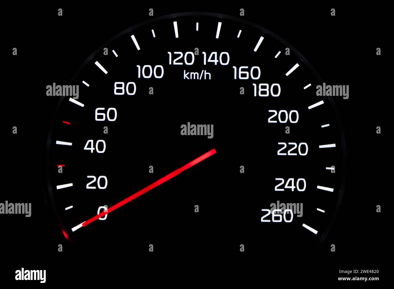 Close up shot of speedometer in car. Car dashboard. Dashboard details ...