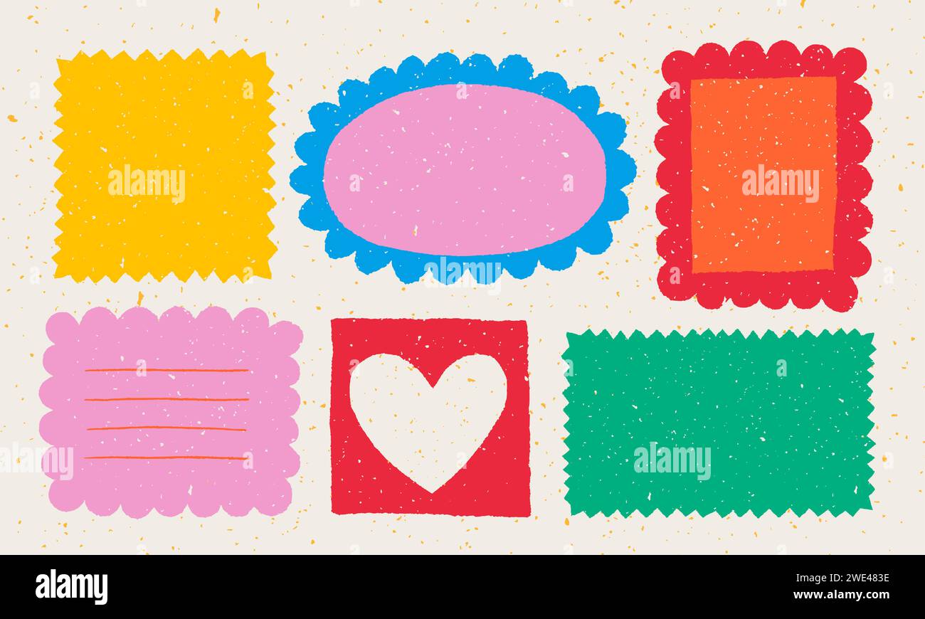 Paper valentine memo notes on stickers. Vector vintage sticky notes and ...