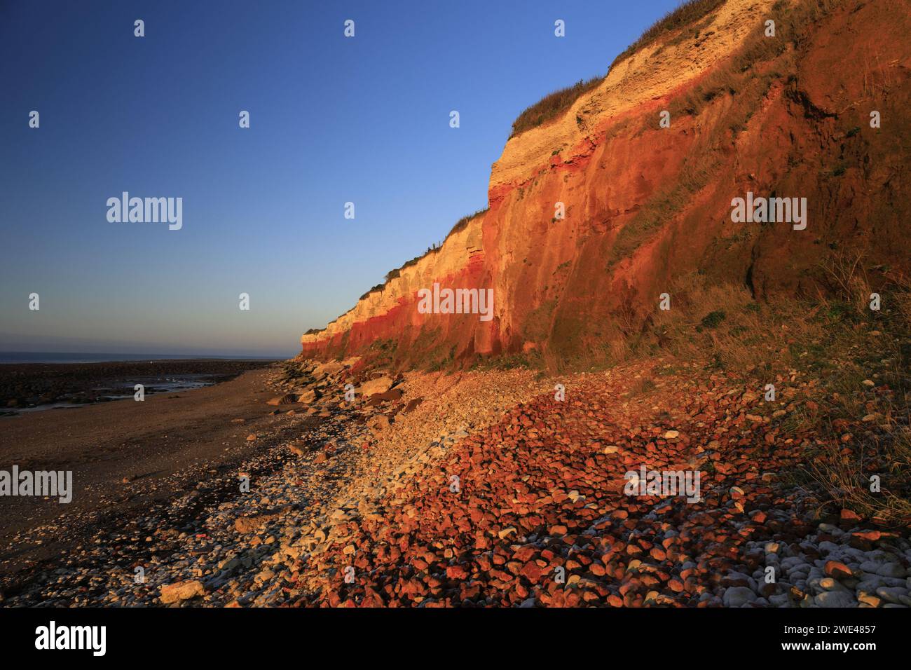 The Brownstone and Chalk Cliffs; Hunstanton town; North Norfolk Coast ...