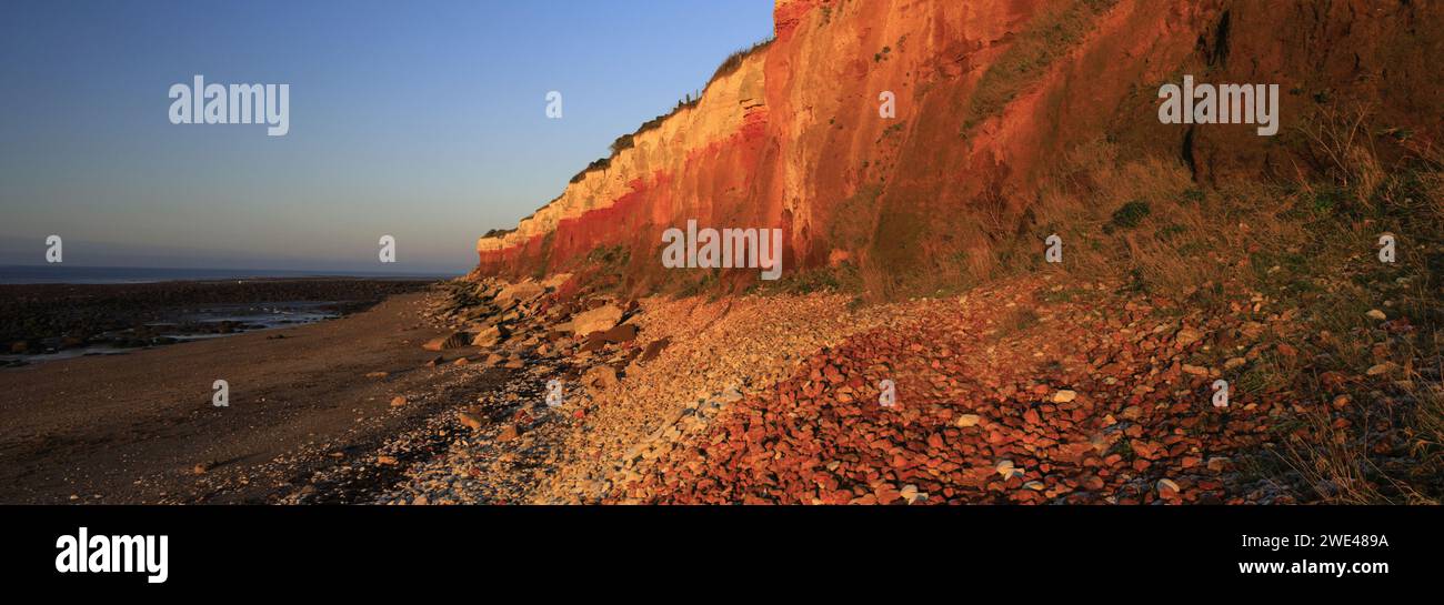 The Brownstone and Chalk Cliffs; Hunstanton town; North Norfolk Coast ...