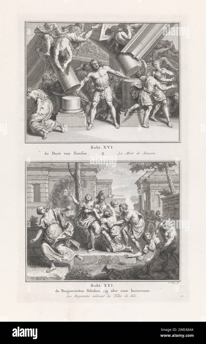 Simson's death / the Benjaminites chess the women from Silo, Pieter ...