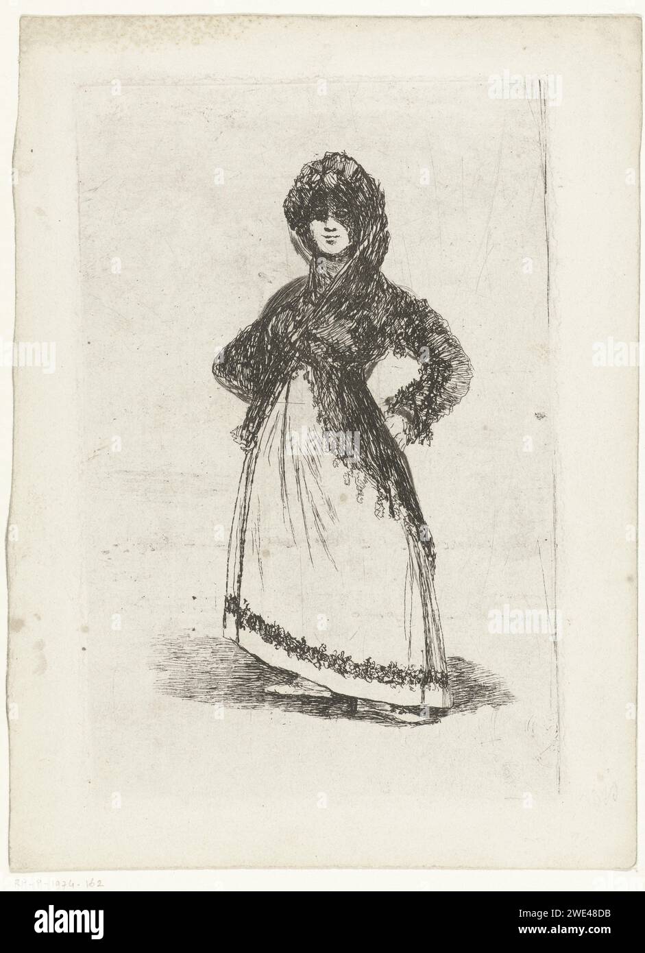 Maja with the light background, Francisco de Goya, 1824 - 1828 print A ...