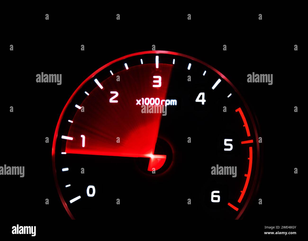 Close up shot of tachometer in car. Car dashboard. Dashboard details ...