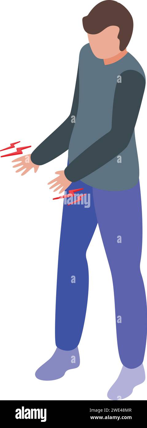 Hands person convulsions icon isometric vector. First aid. Leg child ...