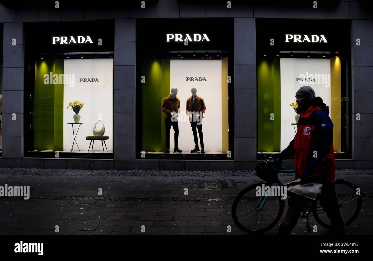Copenhagen, Denmark /23 January 2024/. Prada store on stroeget in ...