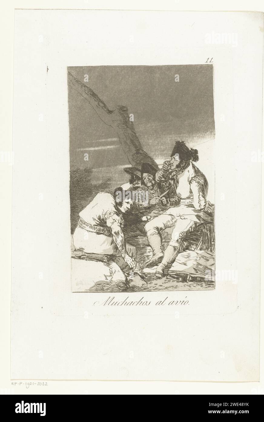 Men are getting ready, Francisco de Goya, 1797 - 1799 print Four ...